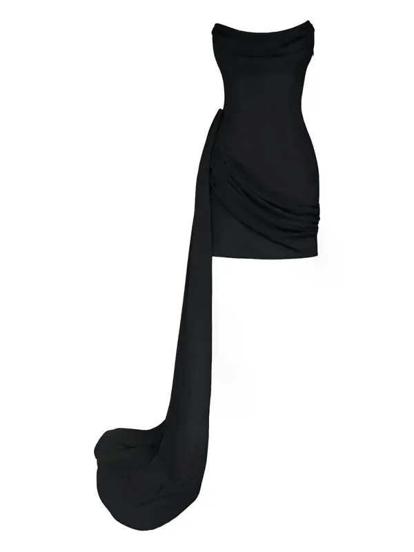 POST MERIDIEM Corset Chiffon-train Mini Dress