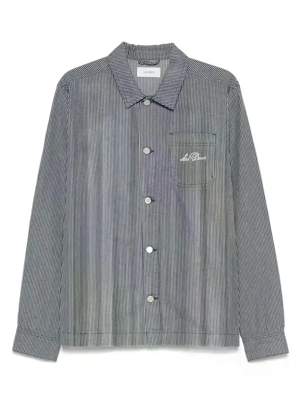 LES DEUX Striped Denim Jacket