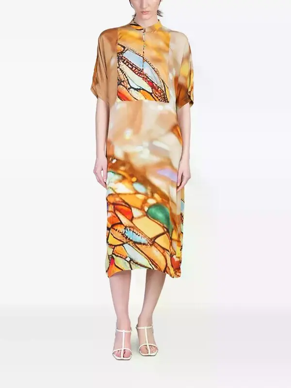 YAVI Graphic-print Midi Dress