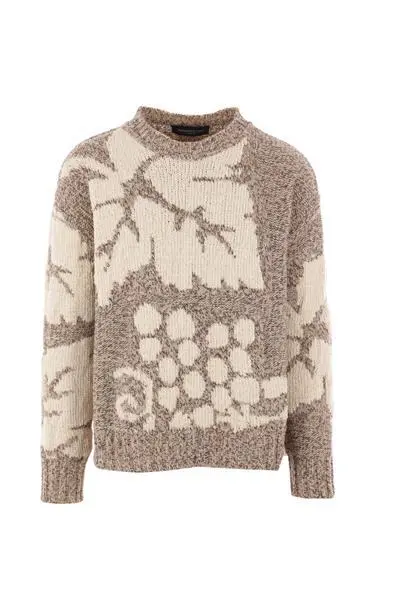 FEDERICO CINA Oversized Intarsia Pullover - Grape