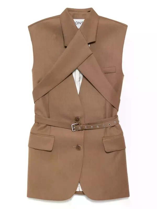 Monse Criss-cross Sleeveless Jacket - Neutrals