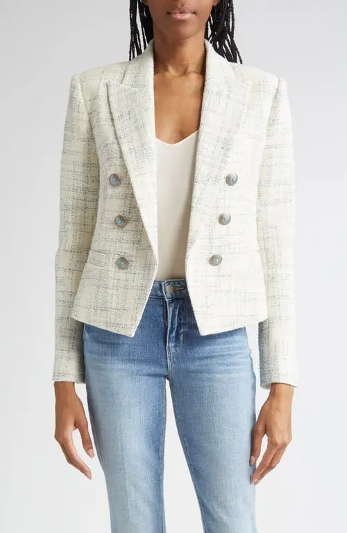 L'Agence Brooke Double Breasted Tweed Blazer