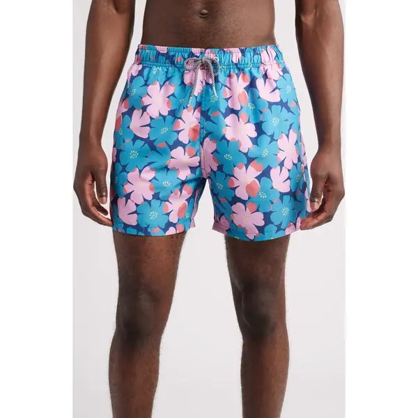 BOARDIES Floral Print Swim Trunks - Blue Multi