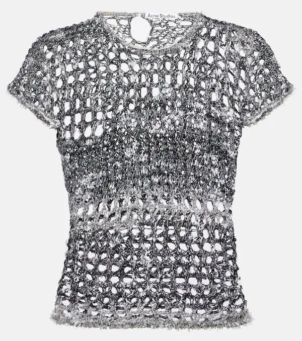 Acne Studios Metallic Crochet T-shirt - Black