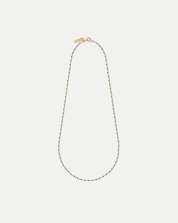 Veronica Beard Enamel Bead Chain Necklace - Black