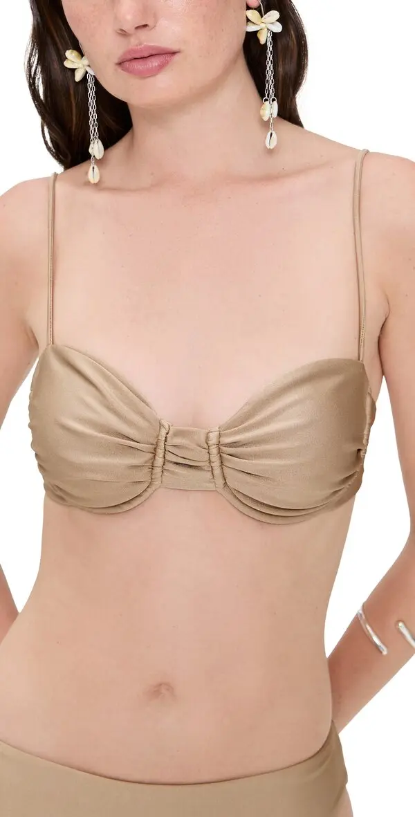 Jade Swim Mia Bikini Top - Taupe