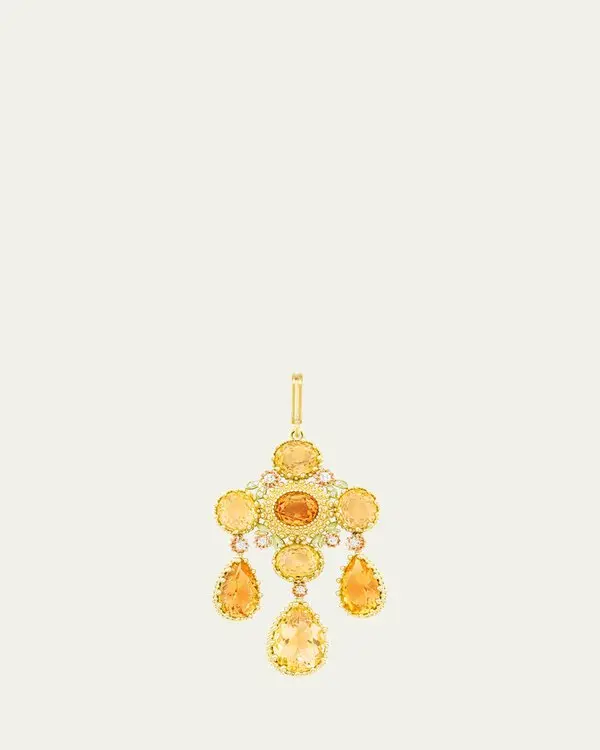 MELLERIO 18k Yellow Gold Citrine And Diamond Chandelier Pendant - One-color
