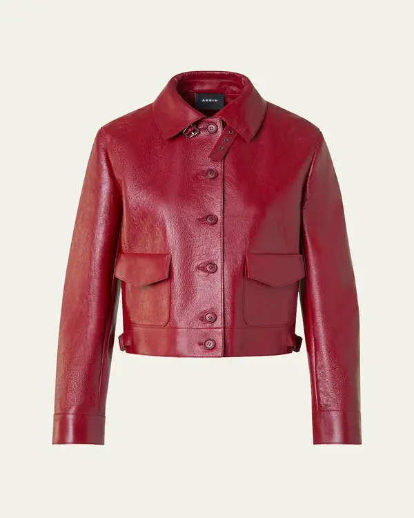 Akris Lacquered Leather Short Jacket