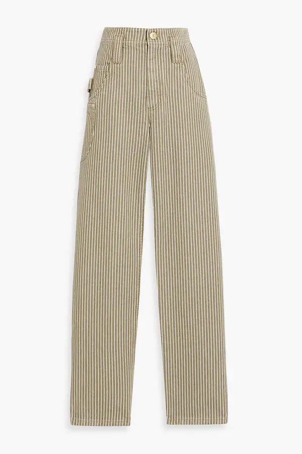 Brunello Cucinelli Striped Cotton-twill Straight-leg Pants