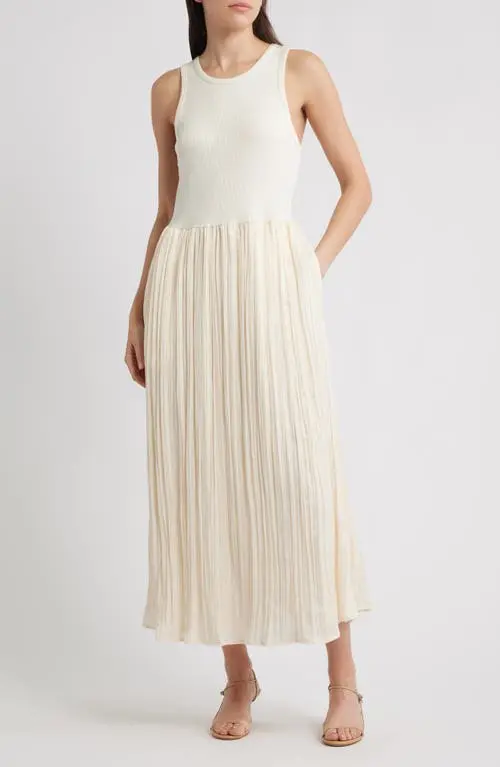 Dkny Mixed-Media Maxi Dress In Coconut/Coconut - 50% Off | Editorialist