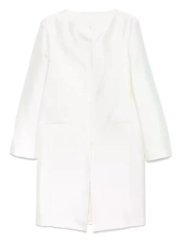 TOTÊME Collarless Silk Coat - Neutrals