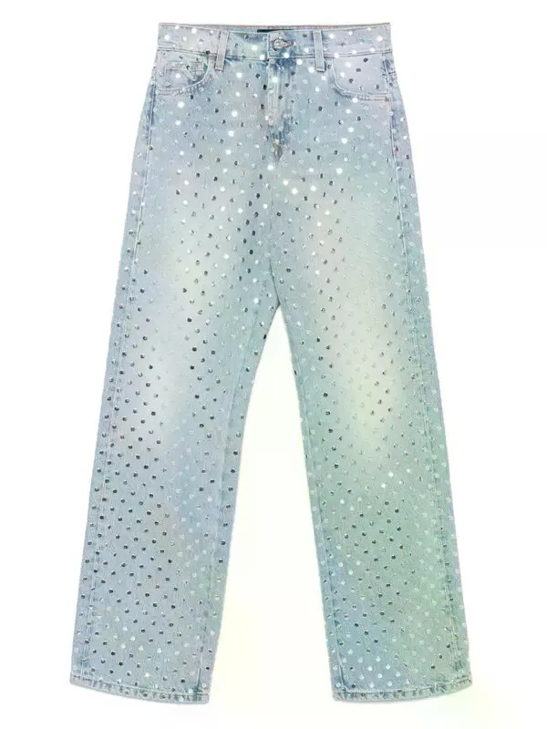 7 For All Mankind Studded Straight Leg Jeans