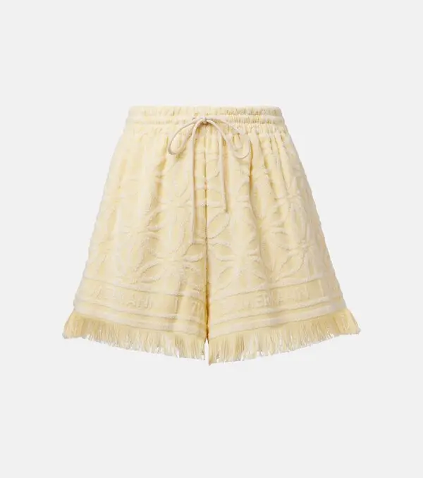 Zimmermann Coco Cotton Terry Shorts - Yellow