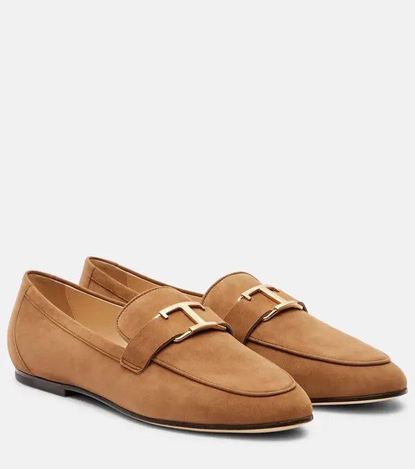 TOD'S T Timeless Suede Loafers - Brown