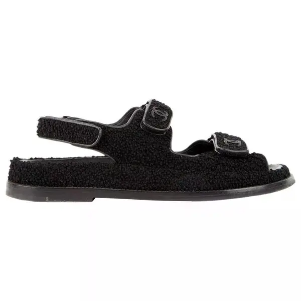 Chanel Dad Sandals Cloth Sandal - Black | Editorialist