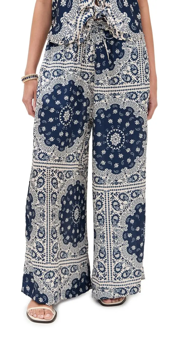 Agua Bendita Printed Charmeuse Pants