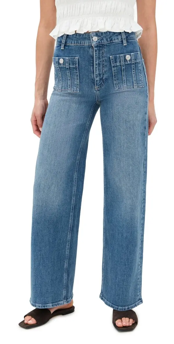 Paige Anessa Seamed Patch Pockets Jeans