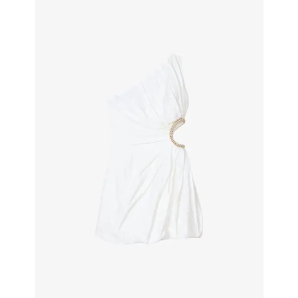 Sandro Asymmetric Sleeveless Mini Dress - Naturels