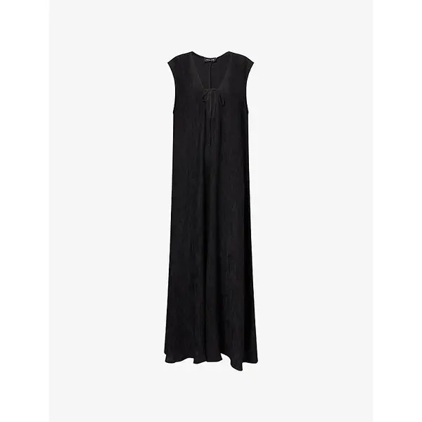 ANINE BING Constance Plissé Maxi Dress