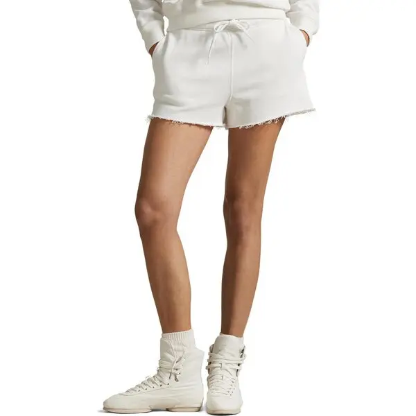 Ralph Lauren Lightweight Fleece Drawstring Shorts - White