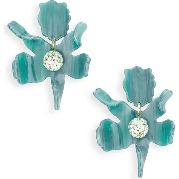 Lele Sadoughi Crystal Lily Drop Earrings - Azure
