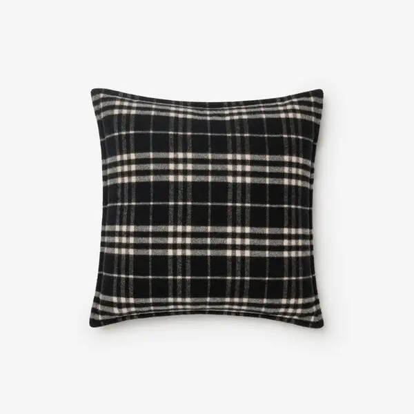 Burberry Check Wool Cashmere Cushion - Black/calico