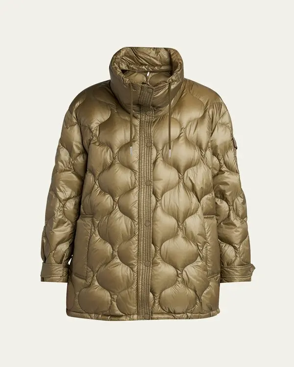 Moncler Lombi Short Down Parka - Medium Green