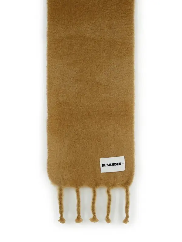 JIL SANDER Mohair Blend Scarf - Beige