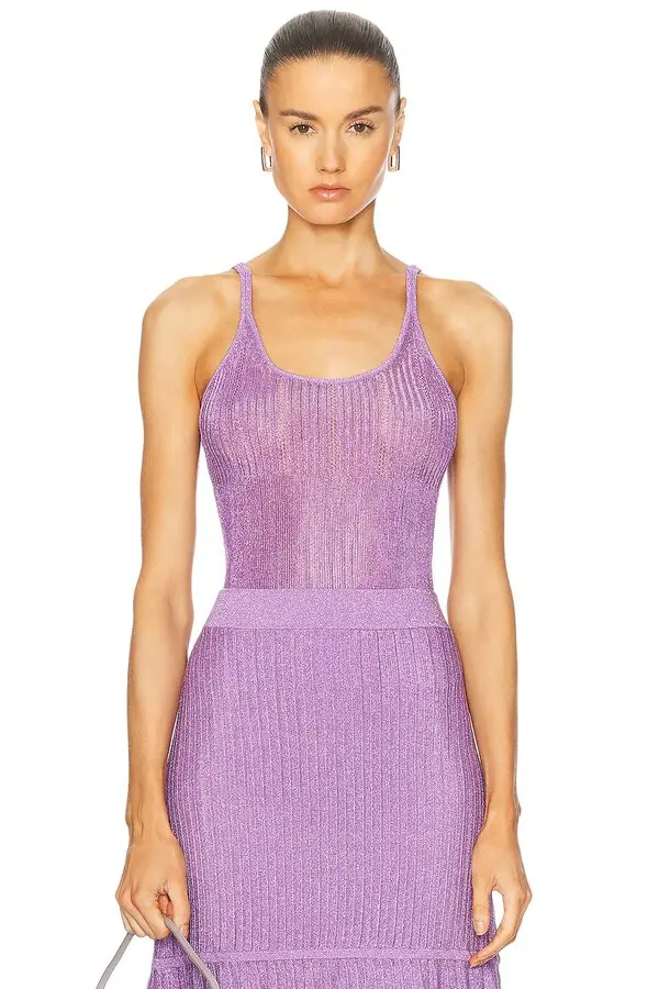 Adam Lippes Rue Metallic Knit Top
