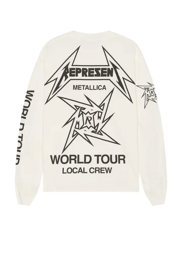 REPRESENT X Metallica 40 Year Anniversary Long Sleeve Tee In White - Flat White