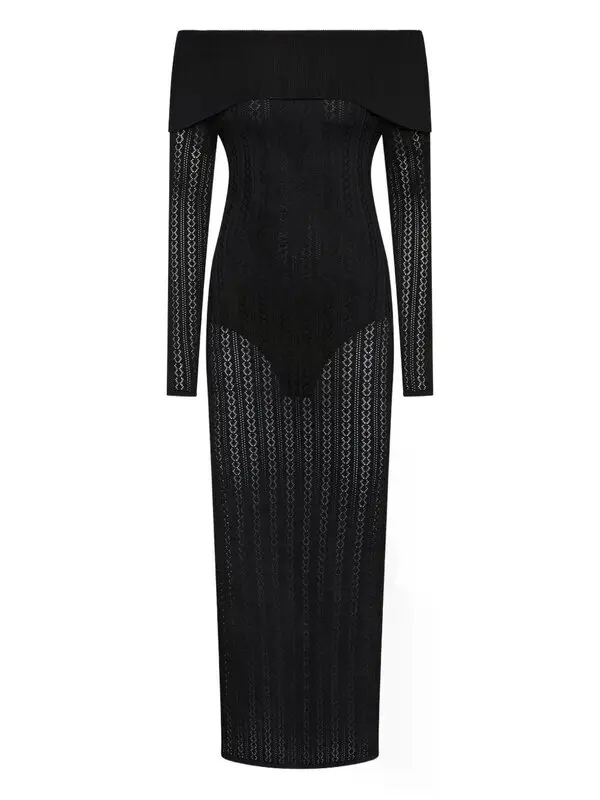 Rebecca Vallance Lorelei Off-shoulder Knitted Dress