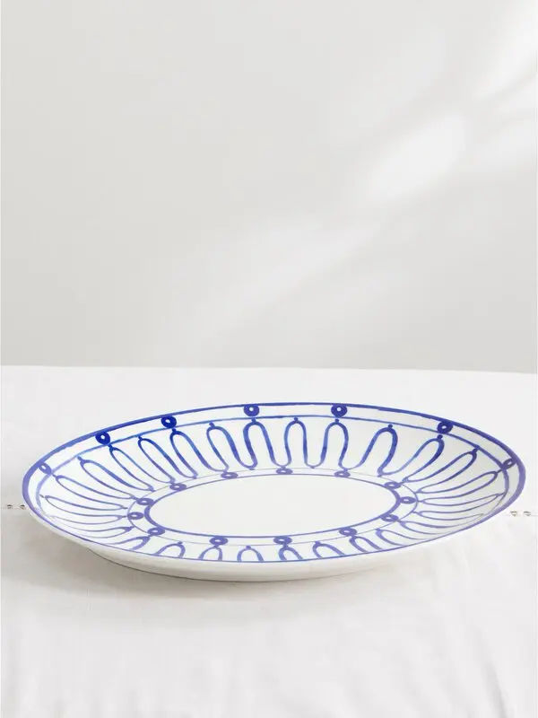 Themis Z Kyma Painted Porcelain Serving Platter - Blue