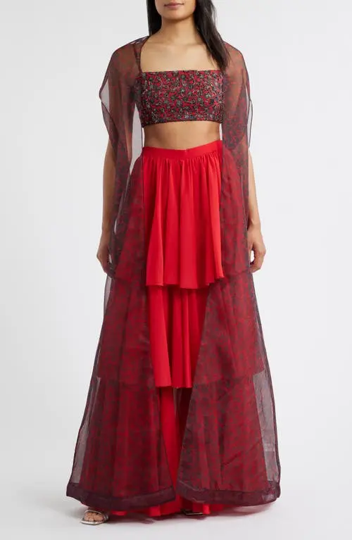 SANI Mirza Choli & Palazzo Pants Set With Dupatta