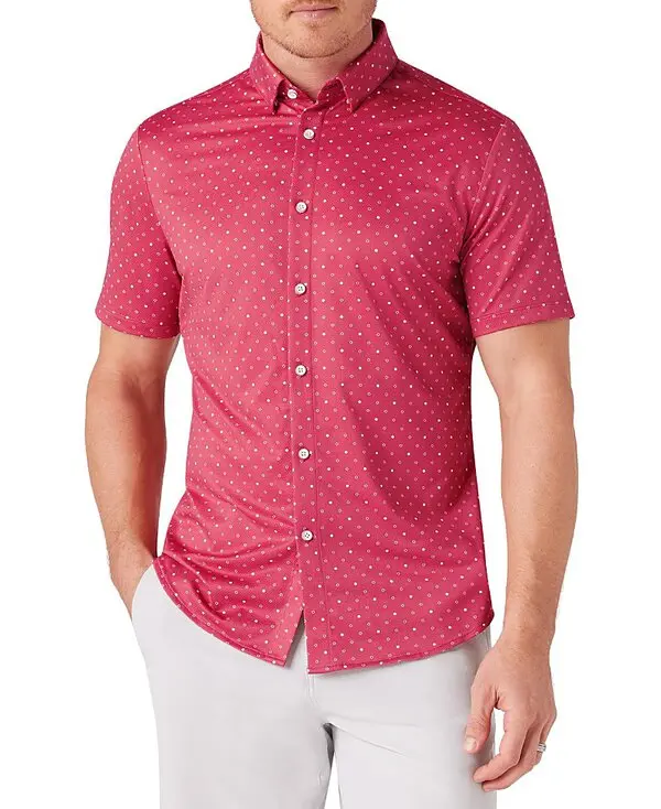 Mizzen+main Halyard Short Sleeve Dress Shirt - Red Clay Dot