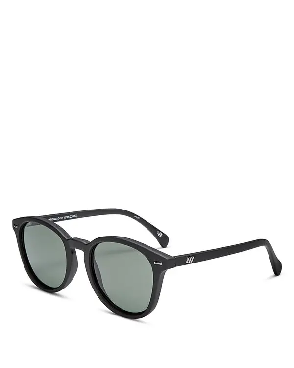 Le Specs Bandwagon 51mm Round Frame Sunglasses - Black Rubby