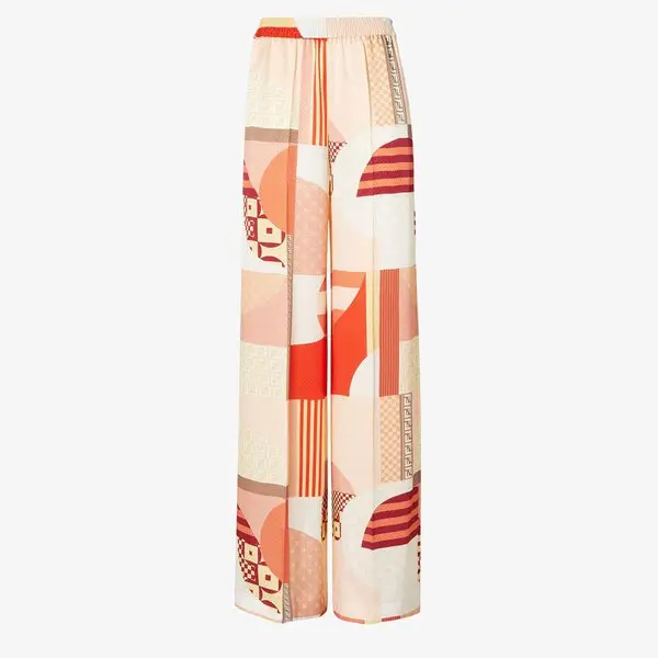 Fendi Patchwork Silk Pants