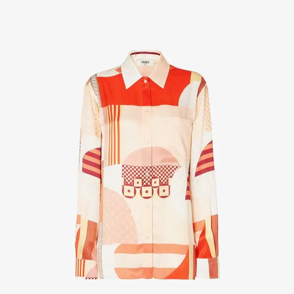 Fendi Patchwork Printed Silk Shirt