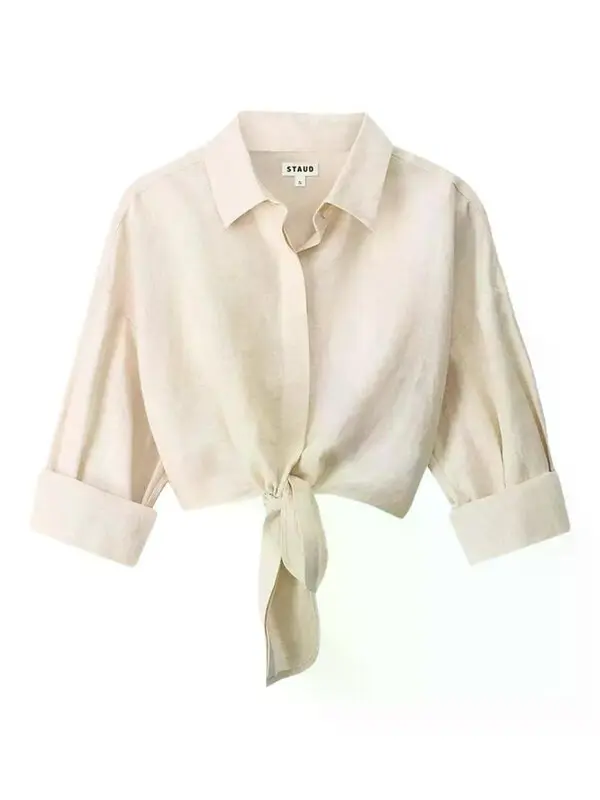 Staud Lisa Linen Blouse - Neutrals