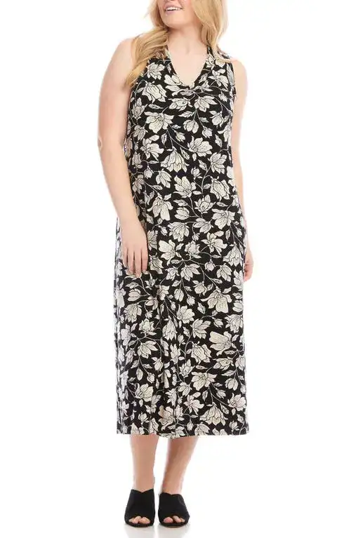 Karen Kane Sleeveless V-Neck Midi Dress - Black - 30% Off | Editorialist