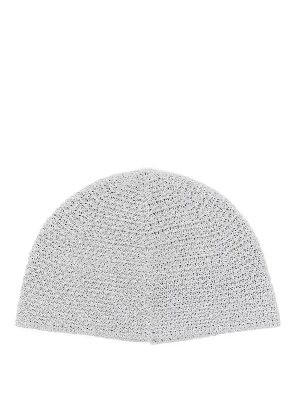 Emporio Armani Cotton Blend Beanie - Light Grey