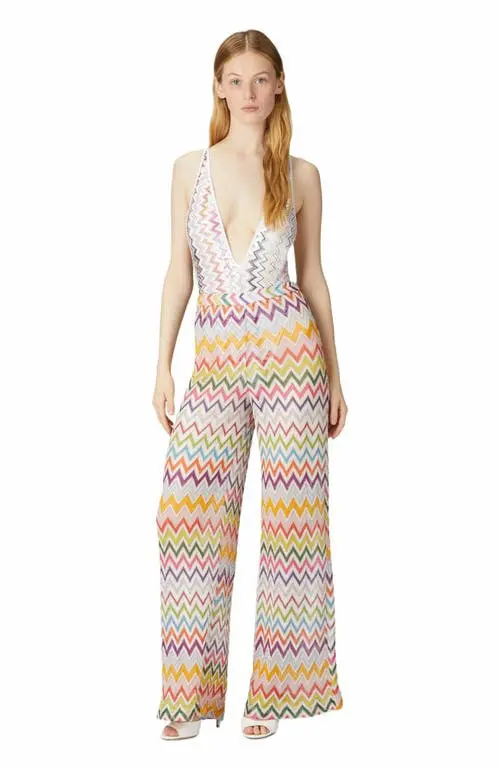 Missoni Palazzo Pants With Zig Zag Pattern - Multicoloured