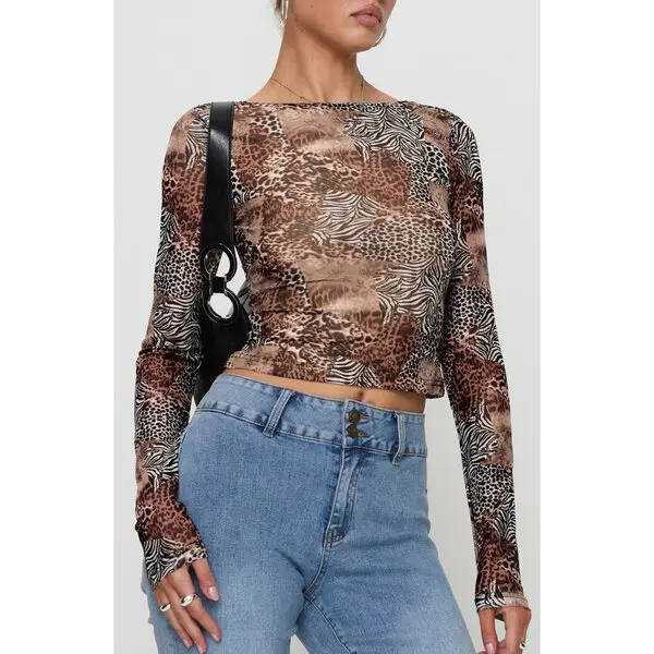 Princess Polly Long Sleeve Mesh Top