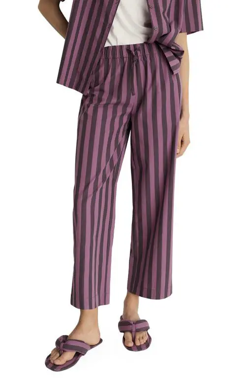Mango Striped Pajama Pants - Plum