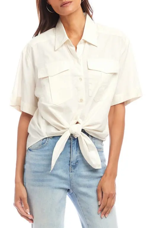 Karen Kane Tie-front Button-up Shirt