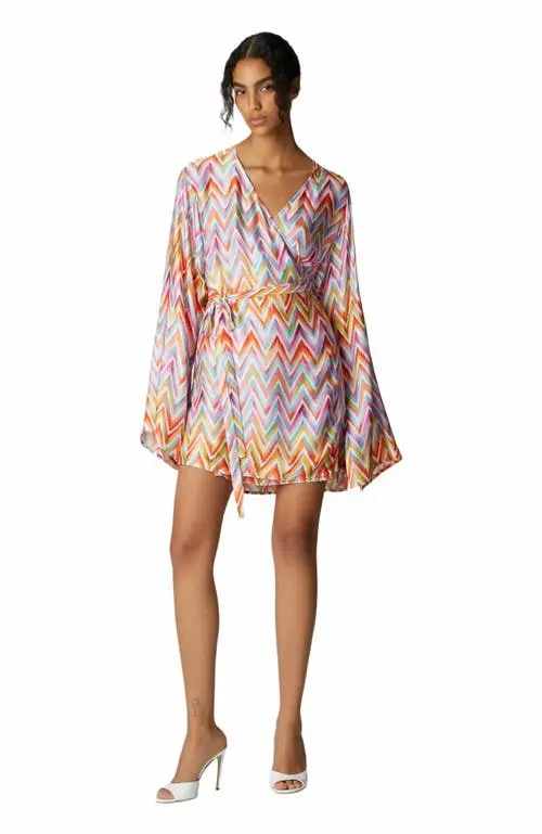 Missoni Short Kimono With Printed Twill Belt