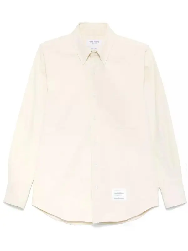 Thom Browne Rwb-stripe Denim Shirt - Neutrals