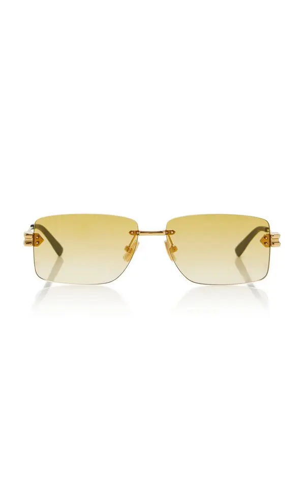 Bottega Veneta Lock Metal Sunglasses - Yellow