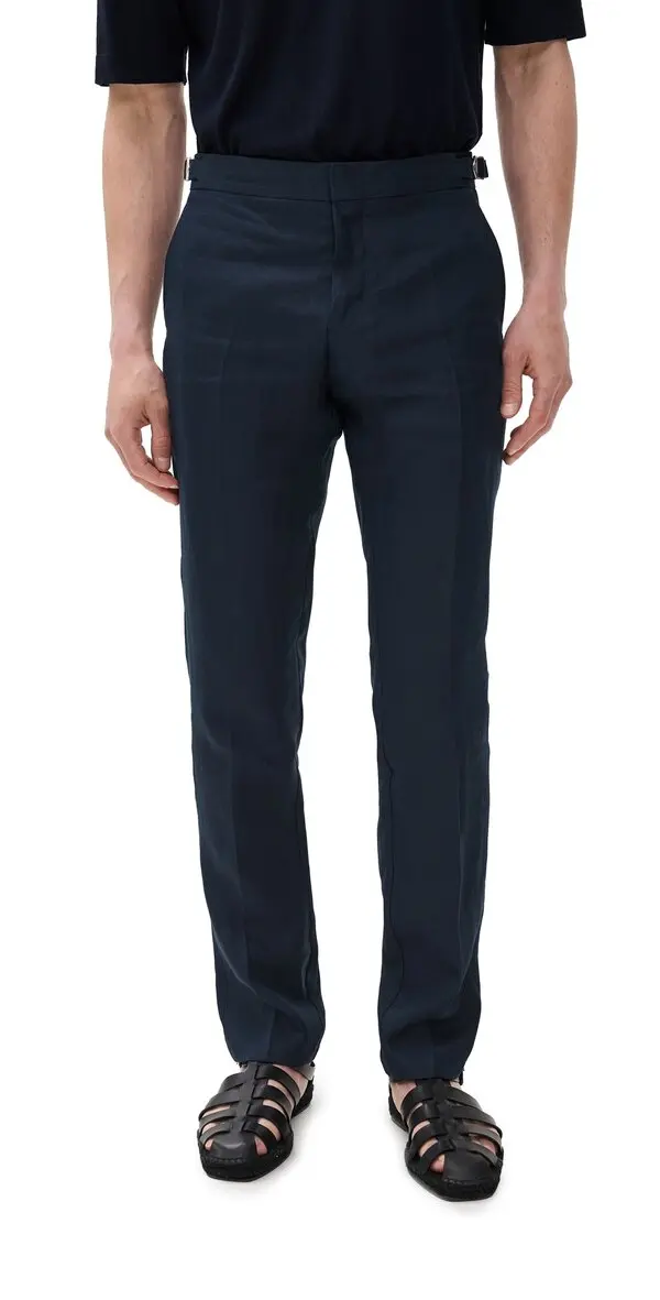 Orlebar Brown Griffon Italian Linen Pants - Night Iris