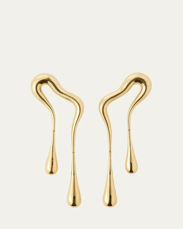 Fernando Jorge 18k Yellow Gold Bold Stream Doubled Drop Earrings
