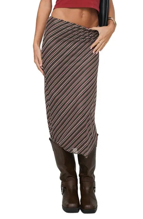 Princess Polly Harbor Low Rise Stripe Midi Skirt